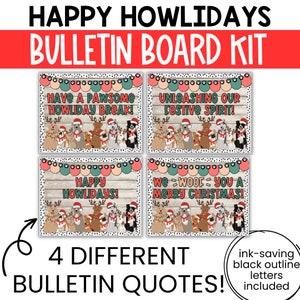 Christmas Dog Bulletin Board, December Bulletin Board, Reindeer ...