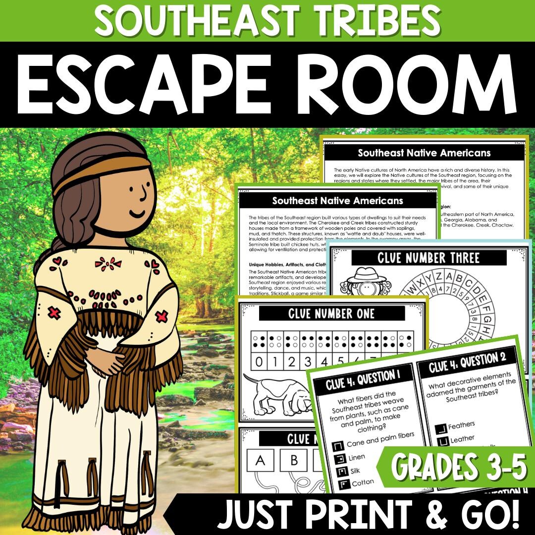 Native American Escape Room for Kids, Printable Party Game, Birthday ...