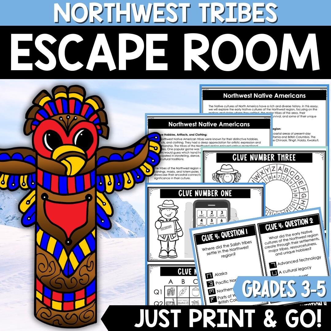 Native American Escape Room for Kids, Printable Party Game, Birthday ...