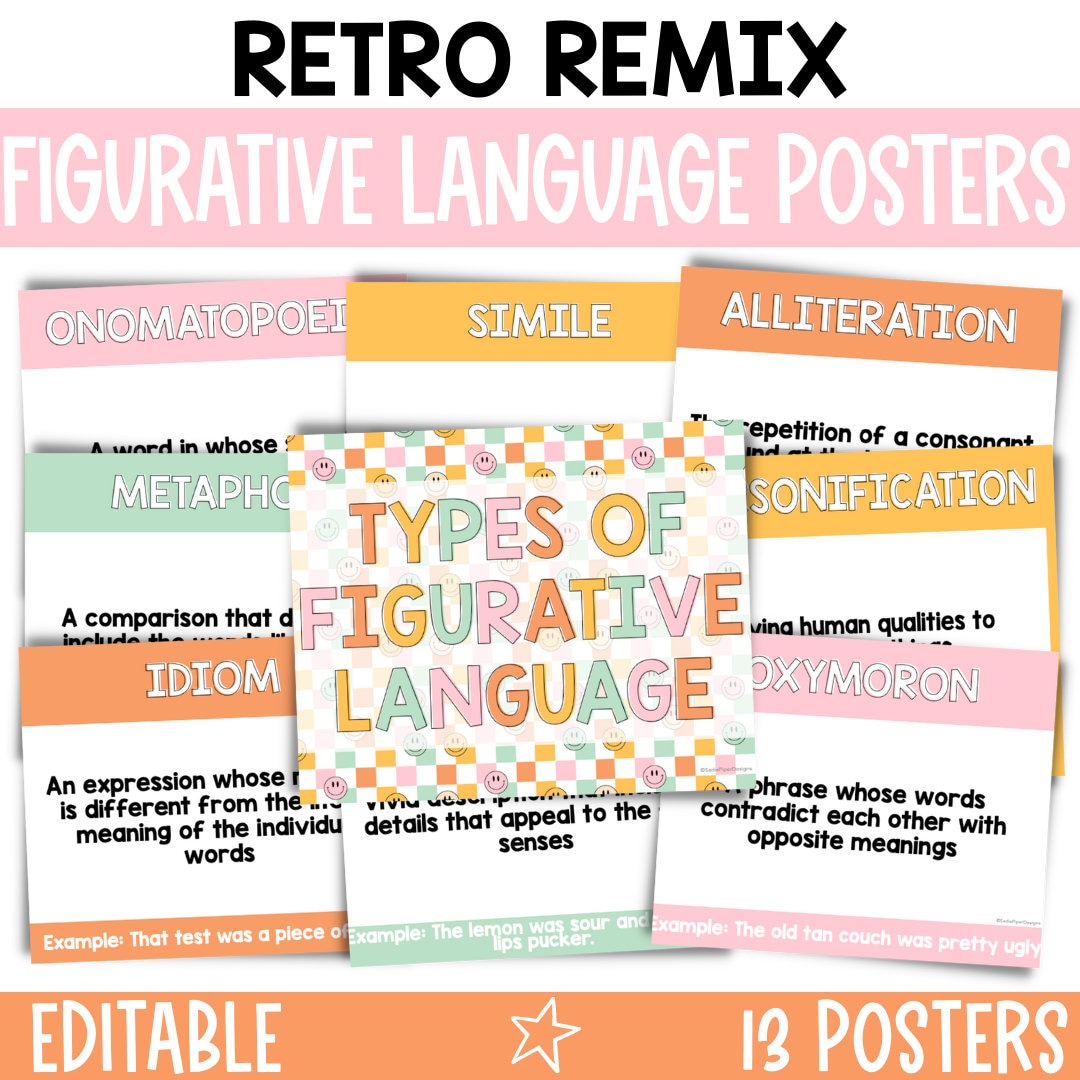 Editable Figurative Language Posters, Literary Devices, Figure of ...