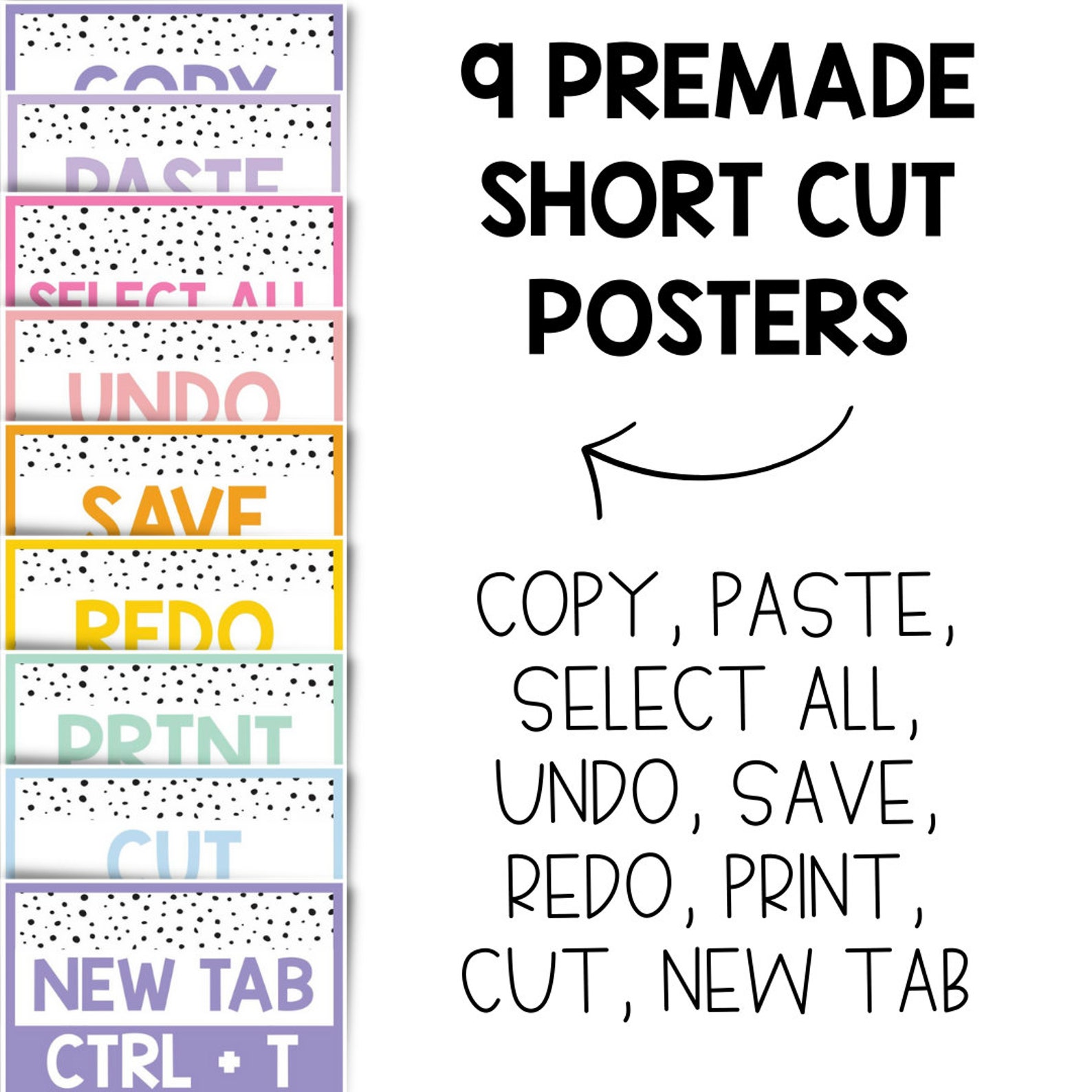 Keyboard Shortcut Posters, Computer Lab Posters, STEM Posters, Learning ...