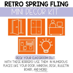 Retro Spring Fling Mini Decor Kit, Retro Classroom Decor, Groovy ...