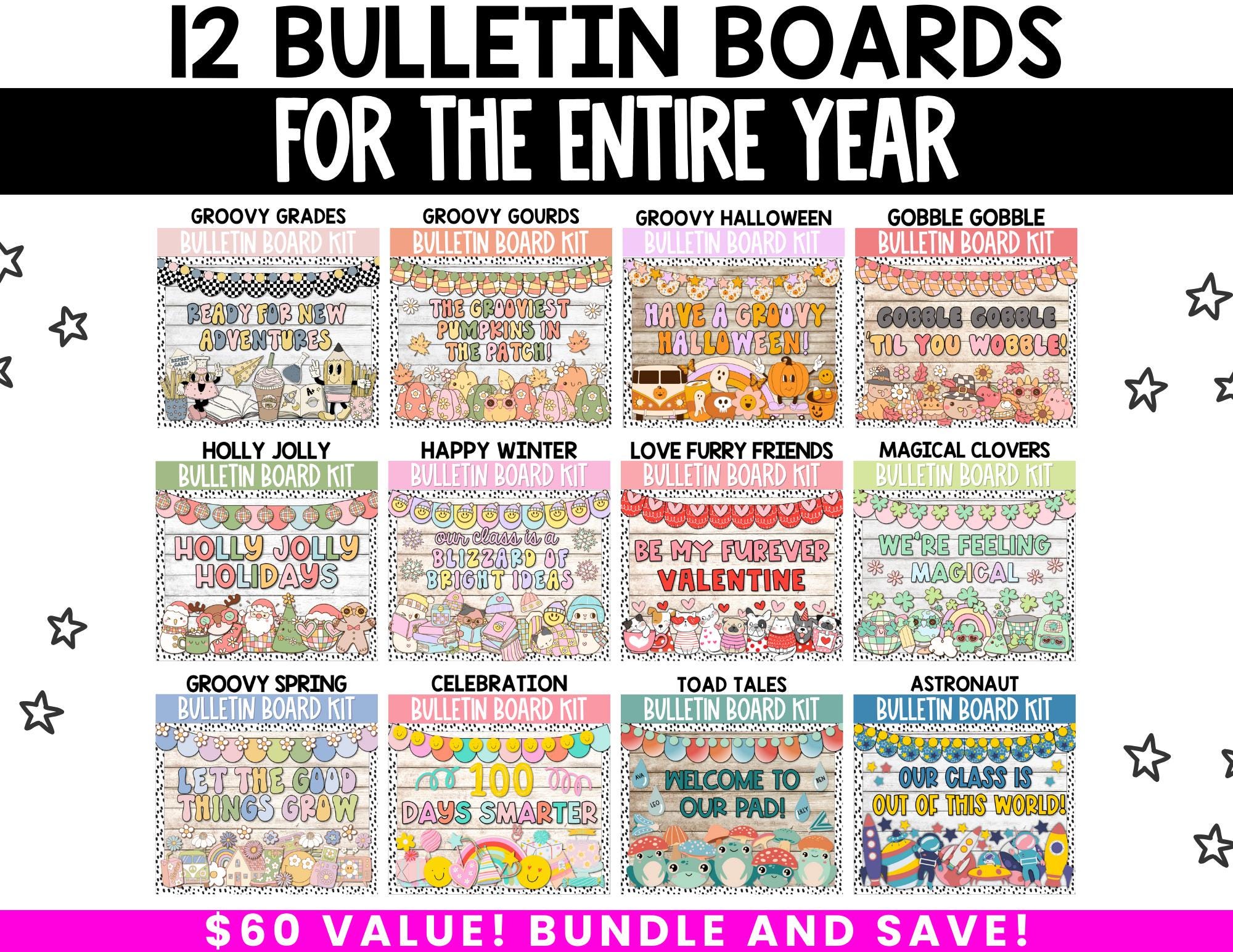 Back to School Bulletin Board Bundle, Fall Bulletin Boards for Entire ...