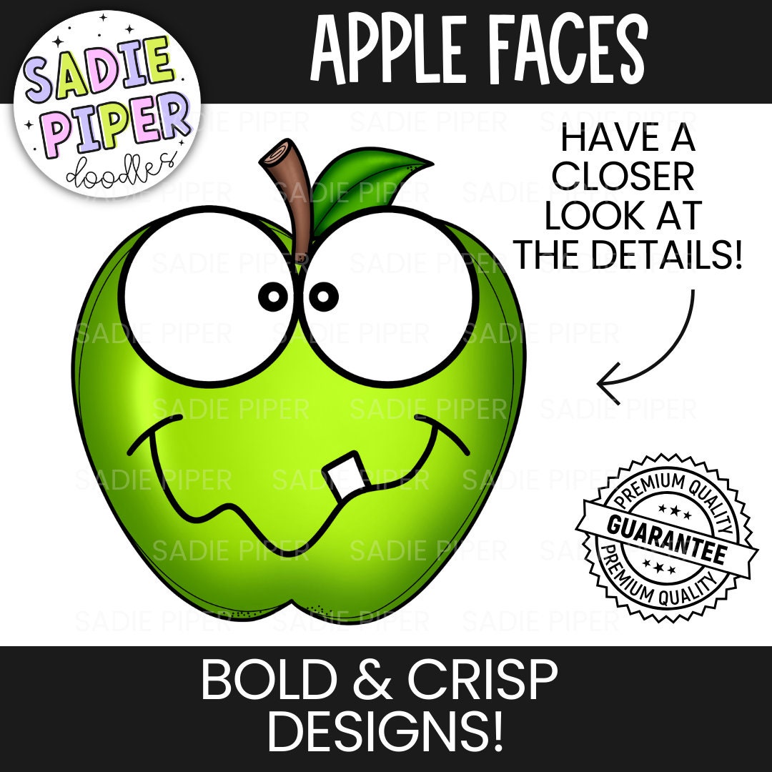 Apple Faces Clipart, Apple Clipart, Fall Clipart, Halloween Clipart - Etsy