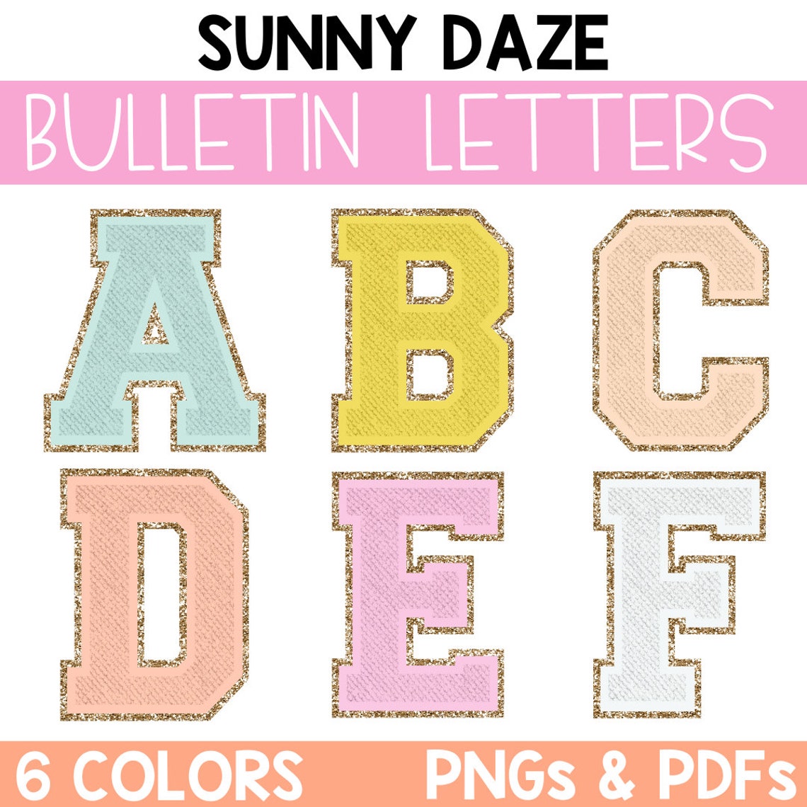 Preppy Retro Varsity Bulletin Board Letters Letter Clipart - Etsy