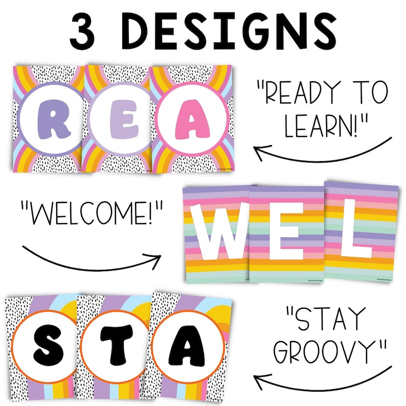 Retro Groovy Classroom Posters, Rainbow Classroom Decor, Nostalgic ...