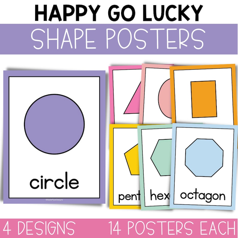 Shape Posters for Classroom 2D Shape Posters Display for - Etsy