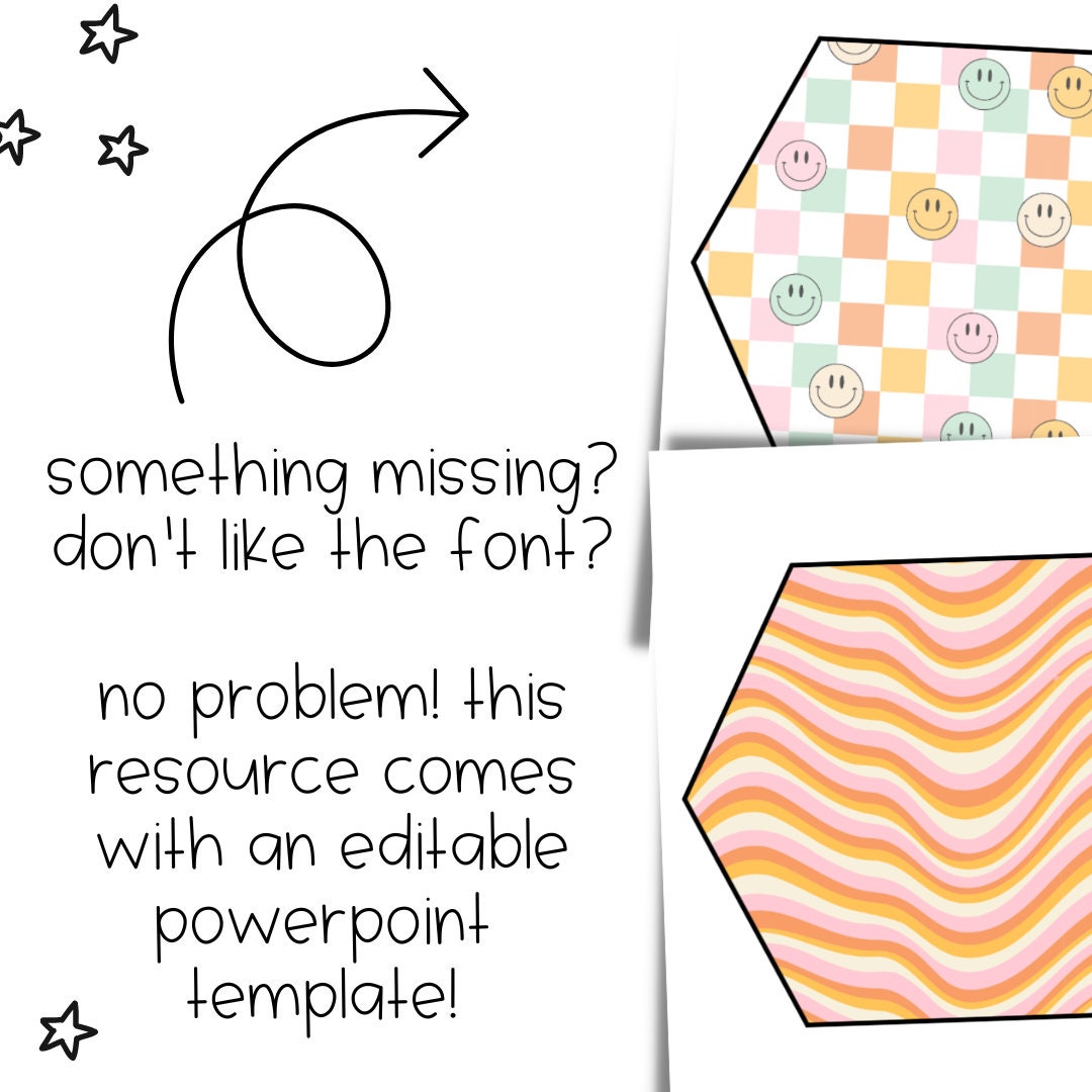 Editable Group and Table Signs, Retro Classroom Management Tools ...