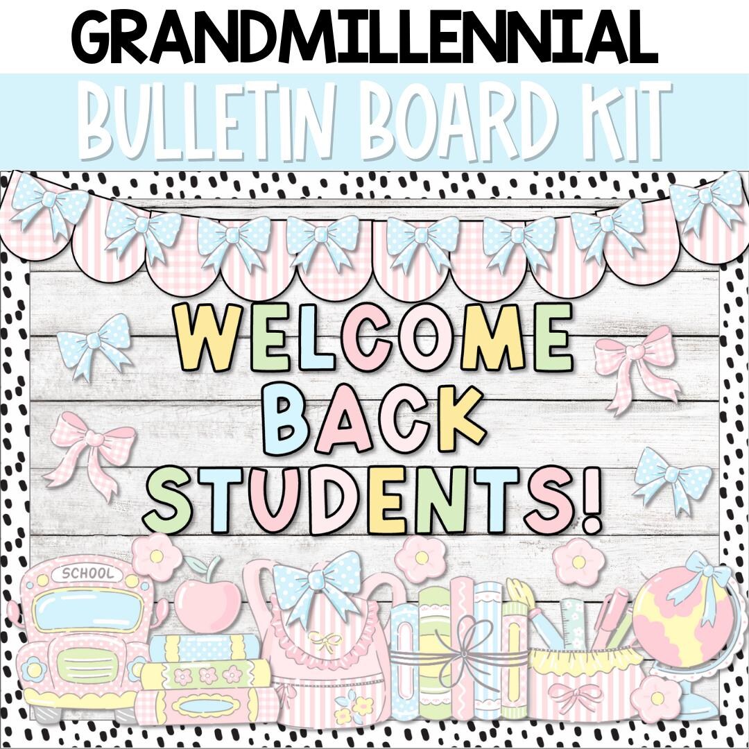 Coquette Pastel Back to School Bulletin Board Kit, Rainbow Open House ...