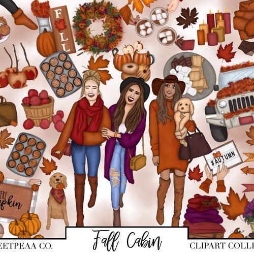 FALL Clip Art Commercial Use Autumn Leaves Planner Clipart - Etsy