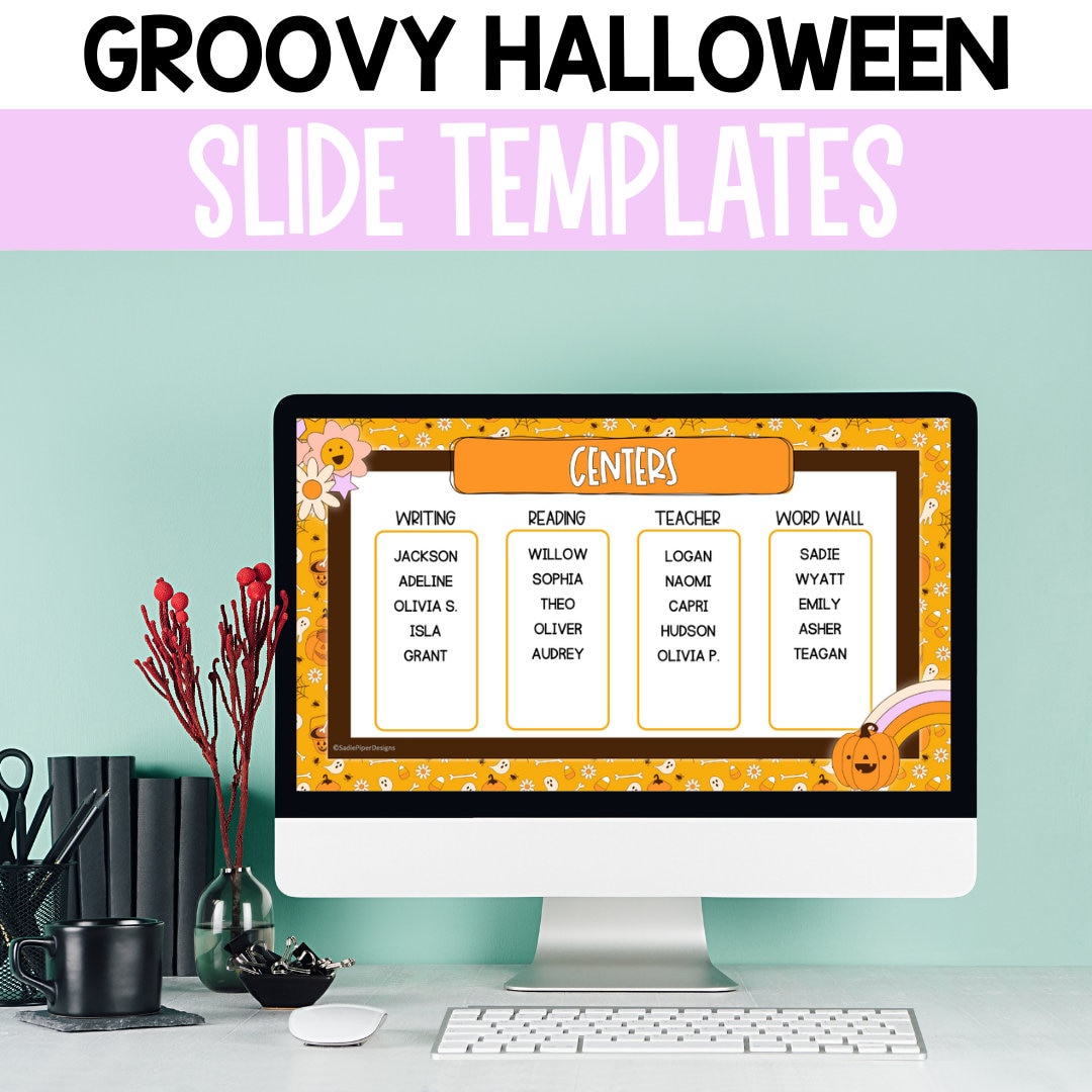 Groovy Halloween Slide Templates, Retro Halloween Google Slides ...