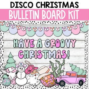 Groovy Christmas Bulletin Board Decor, Retro Christmas Bulletin Board ...