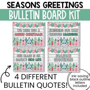 Christmas Bulletin Board Decor, Green Christmas Bulletin Board, Holiday ...
