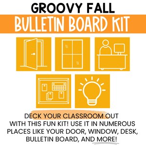 Groovy Fall Bulletin Board Decor, Retro Fall Bulletin Board, Fall ...