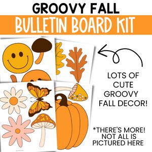 Groovy Fall Bulletin Board Decor, Retro Fall Bulletin Board, Fall ...