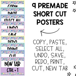 Keyboard Shortcut Posters, Computer Lab Posters, STEM Posters, Learning ...