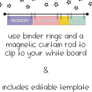 Flip Calendar for Classroom, Calendar Display for Classroom, Editable ...