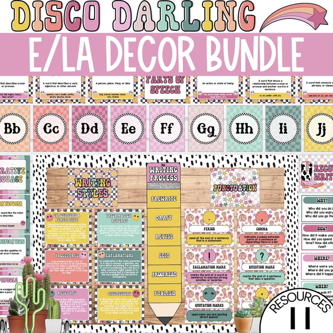 Disco Cowgirl Western Classroom Decor English Posters, Language Arts ...