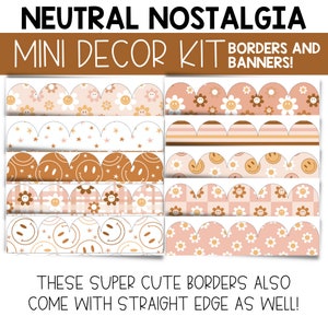 Neutral Nostalgia Mini Decor Kit, Retro Classroom Decor, Groovy ...
