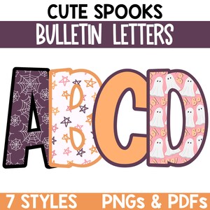 Cute Halloween Bulletin Board Letters, Letter Clipart, Printable ...