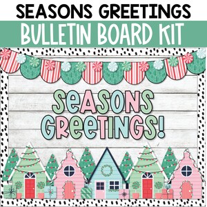 Christmas Bulletin Board Decor, Green Christmas Bulletin Board, Holiday ...