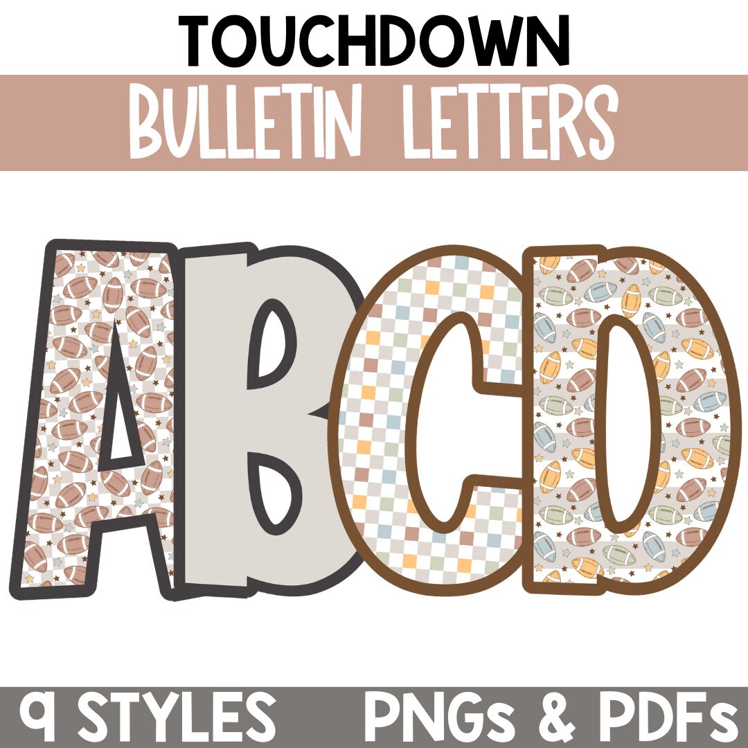 Football Bulletin Board Letters, Letter Clipart, Printable Bulletin ...
