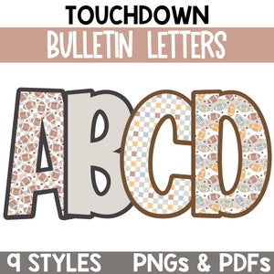 Football Bulletin Board Letters, Letter Clipart, Printable Bulletin ...