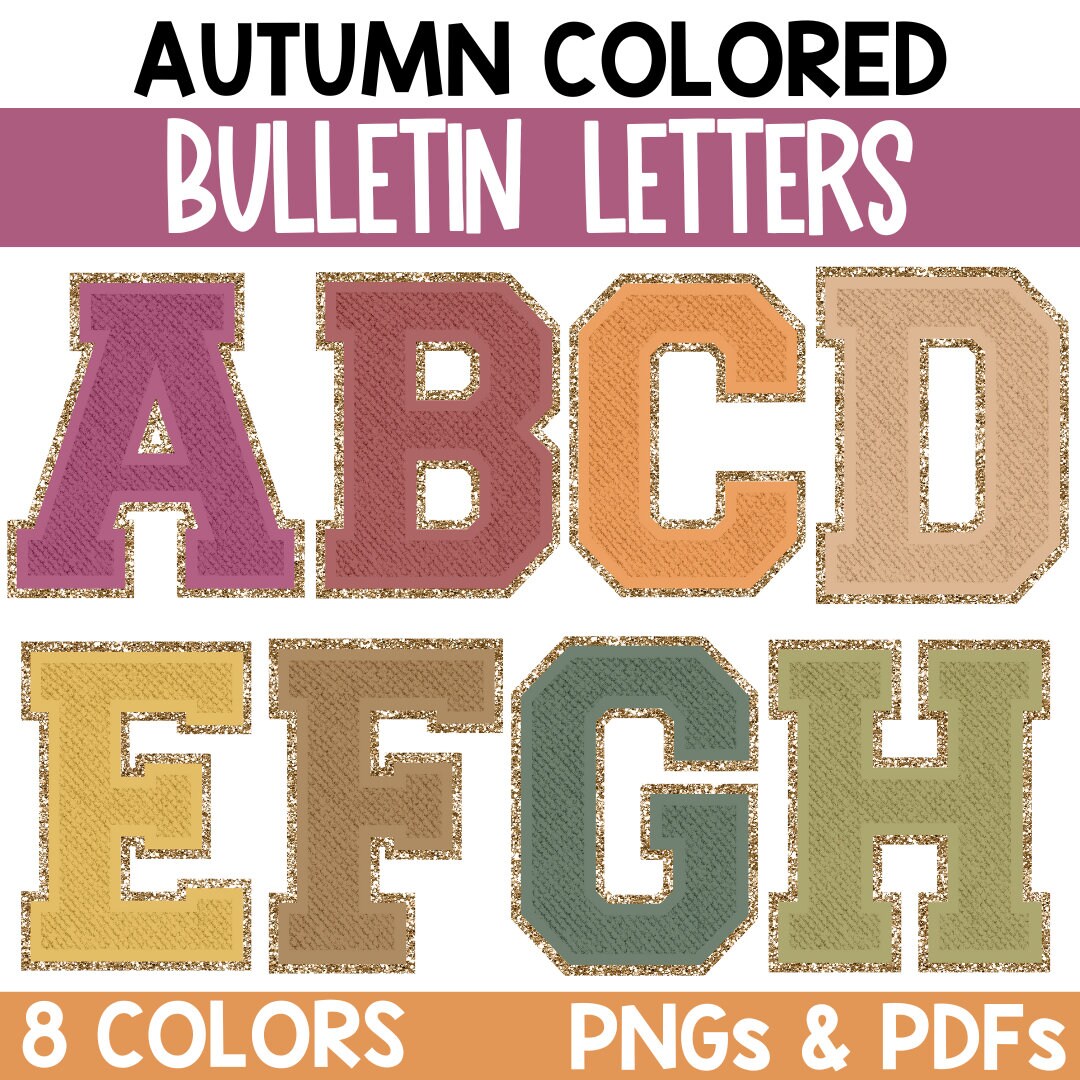 Retro Varsity Bulletin Board Letters, Letter Clipart, Printable ...
