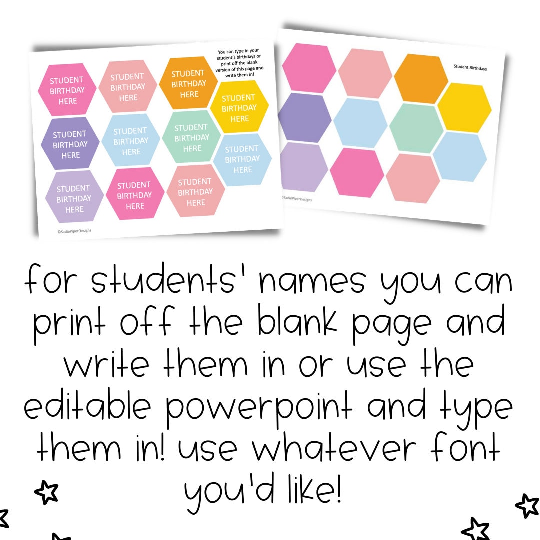 Birthday Display for Classroom, Bulletin Board Birthday Display ...