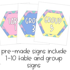 Editable Group and Table Signs, Retro Classroom Management Tools ...