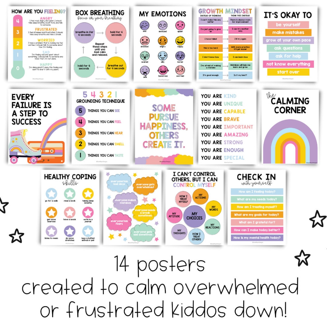 Calming Corner Classroom Retro Calm Down Printable Decor Wall - Etsy