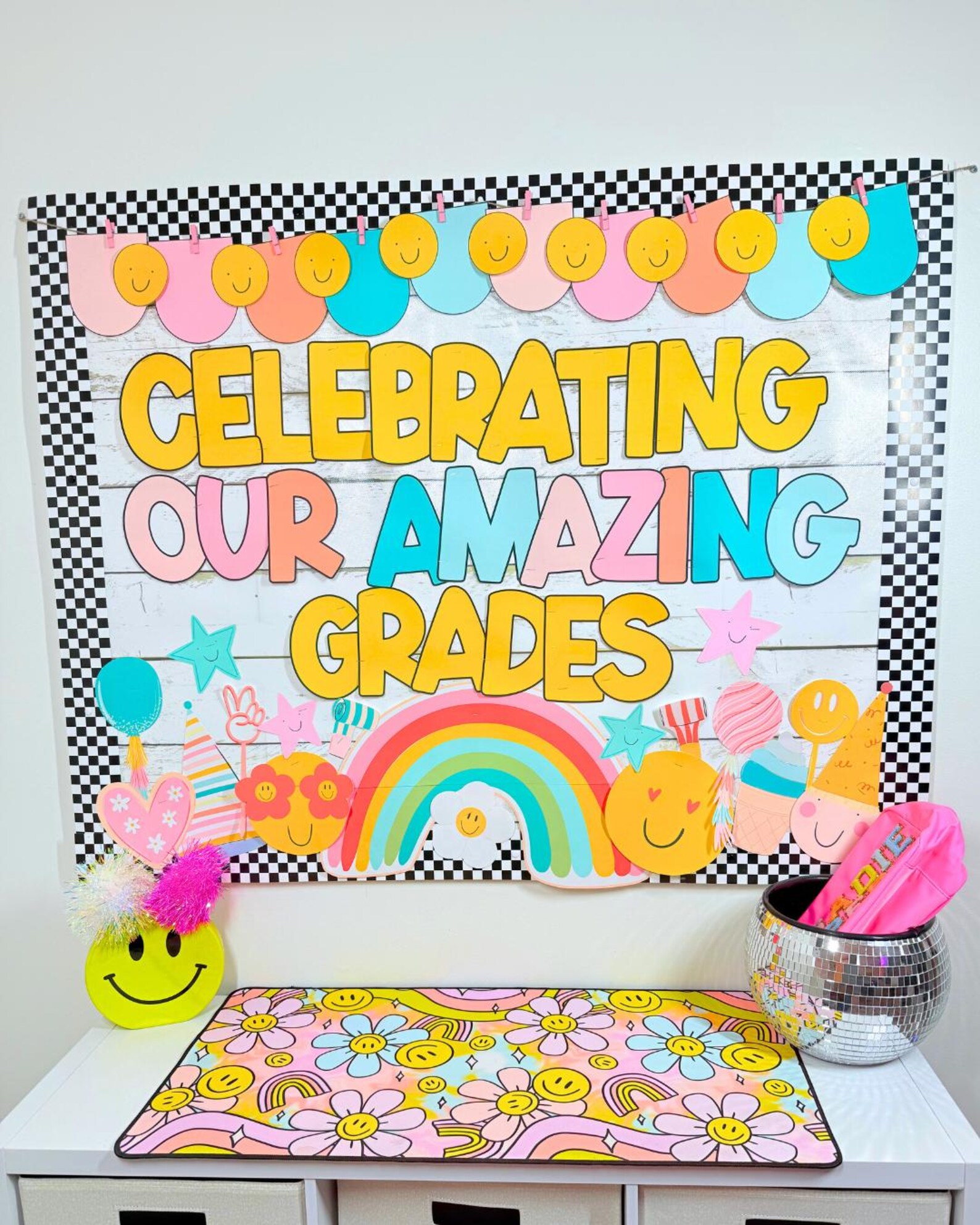100 Days of School Bulletin Board Celebration Classroom Decor Groovy ...