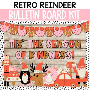 Retro Boho Christmas Bulletin Board Decor, Retro Christmas Bulletin ...