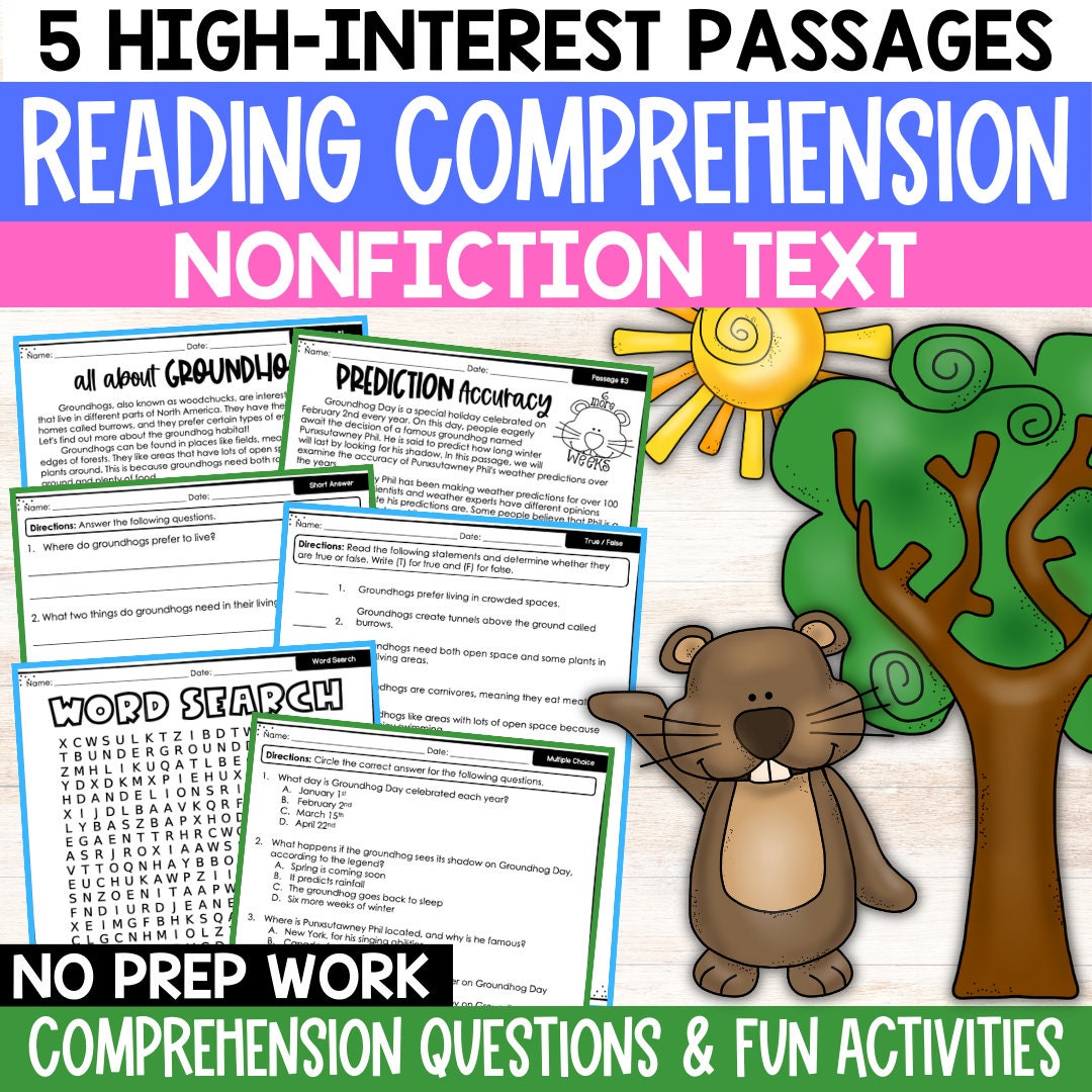 Spring Reading Comprehension Packet, 4th Grade Reading Activities ...