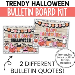 Groovy Halloween Bulletin Board Decor, Retro Halloween Bulletin Board ...
