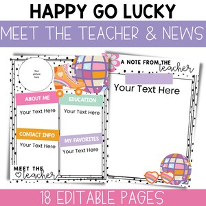 Retro Groovy Meet the Teacher Templates, Editable Meet the Teacher ...