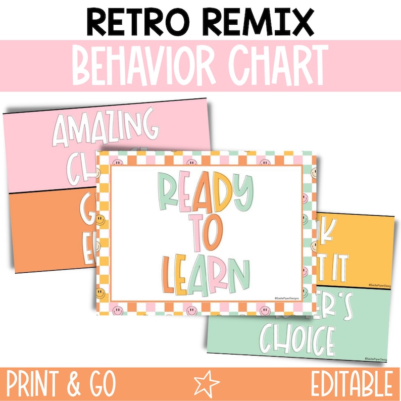 Behavior Clip Chart for Classroom, Reward Chart, Responsibility Chart ...