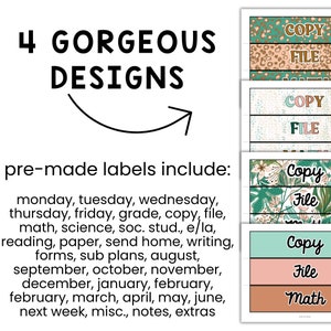 Editable Rolling Cart Labels, Tropical Classroom Decor, Classroom ...