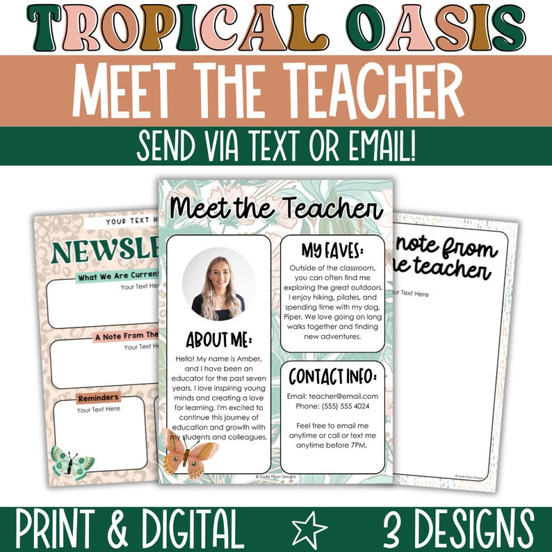 Tropical Meet the Teacher Templates, Editable Meet the Teacher Flyer ...