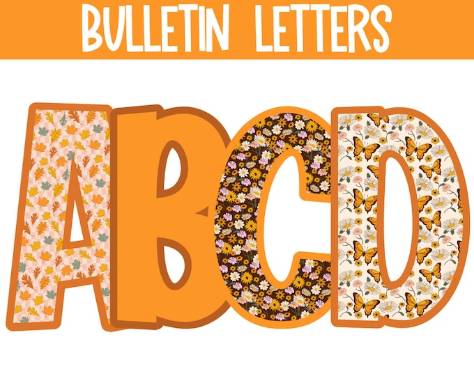 Fall Bulletin Board Letters, Fall Tshirt Design, Alphabet Letters, Fall ...