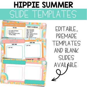 Retro Groovy Summer Slide Templates, End of Year Slides, Classroom ...