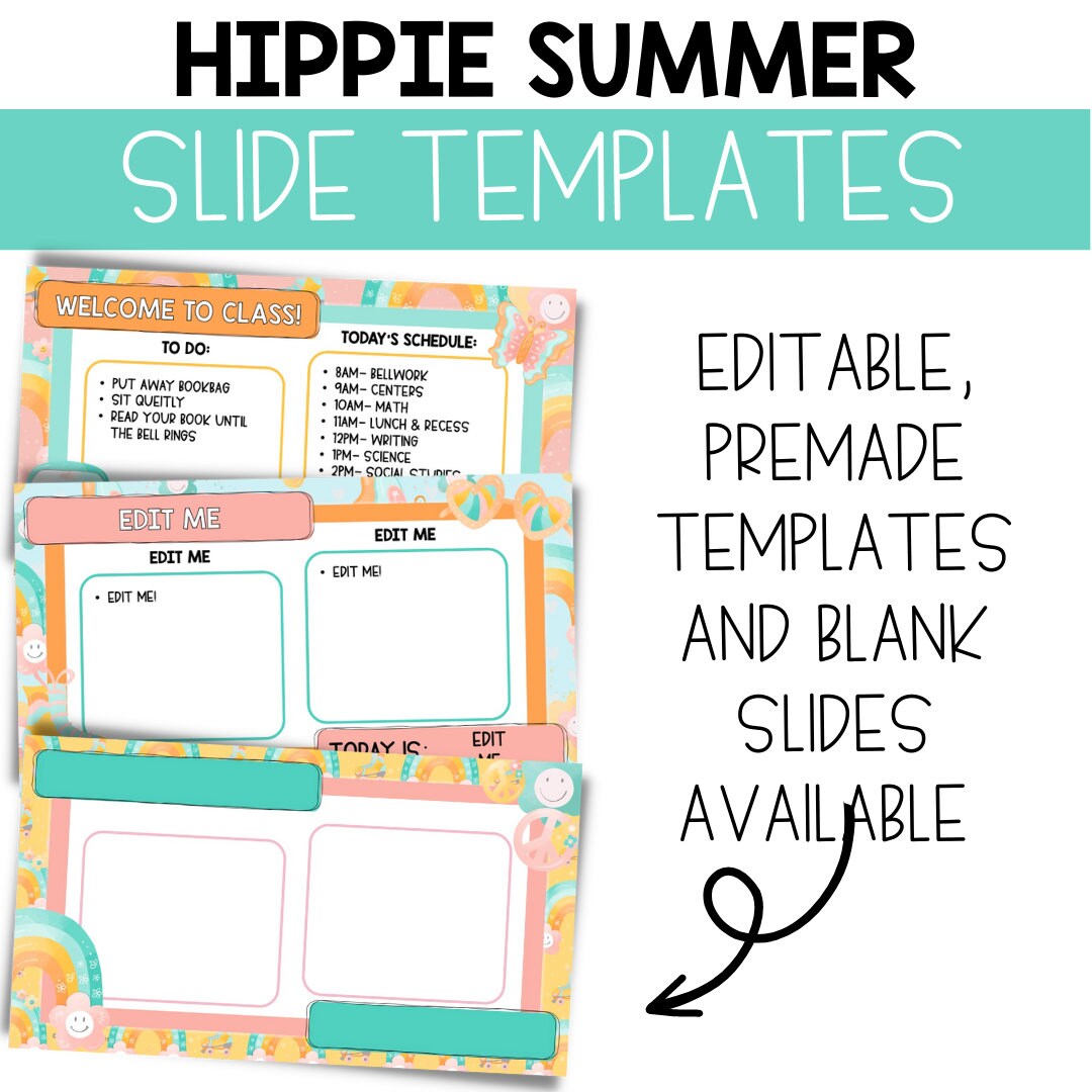Retro Groovy Summer Slide Templates End of Year Slides - Etsy