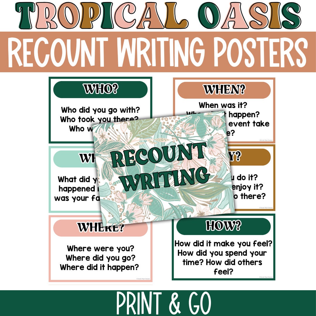 Recount Writing Posters, English Posters, ELA Educational Posters ...