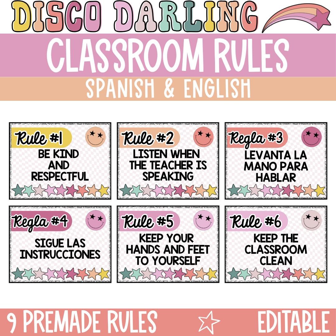Disco Cowgirl Classroom Rules Display, Groovy Classroom Management ...