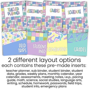 Binder Inserts for Teachers, Editable Binder Inserts, Teacher Planner ...