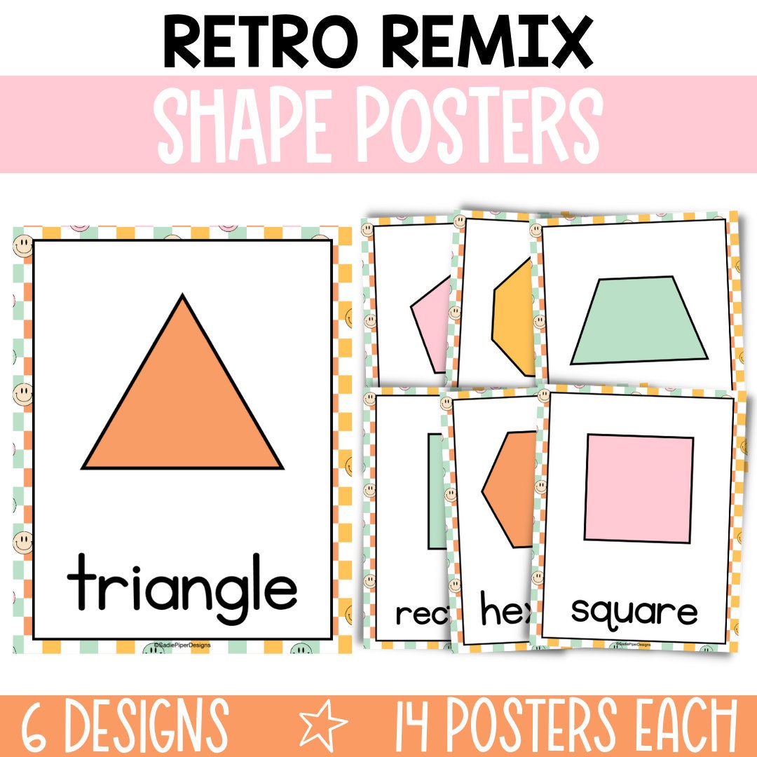Shape Posters for Classroom, 2D Shape Posters Display for Classroom, Learning Shapes, Printable ...