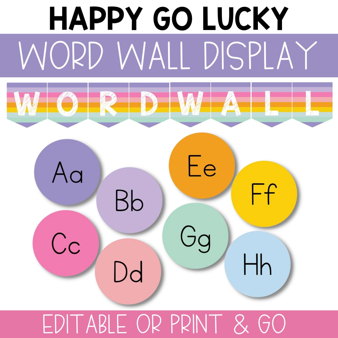 Retro Word Wall Display, Groovy Word Wall Display, Printable Word Wall ...