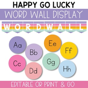 Retro Word Wall Display, Groovy Word Wall Display, Printable Word Wall ...