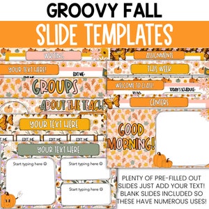 Groovy Fall Slide Templates, Retro Fall Google Slides, Autumn Classroom ...