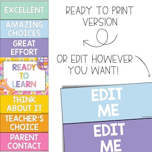 Behavior Clip Chart for Classroom, Reward Chart, Responsibility Chart ...